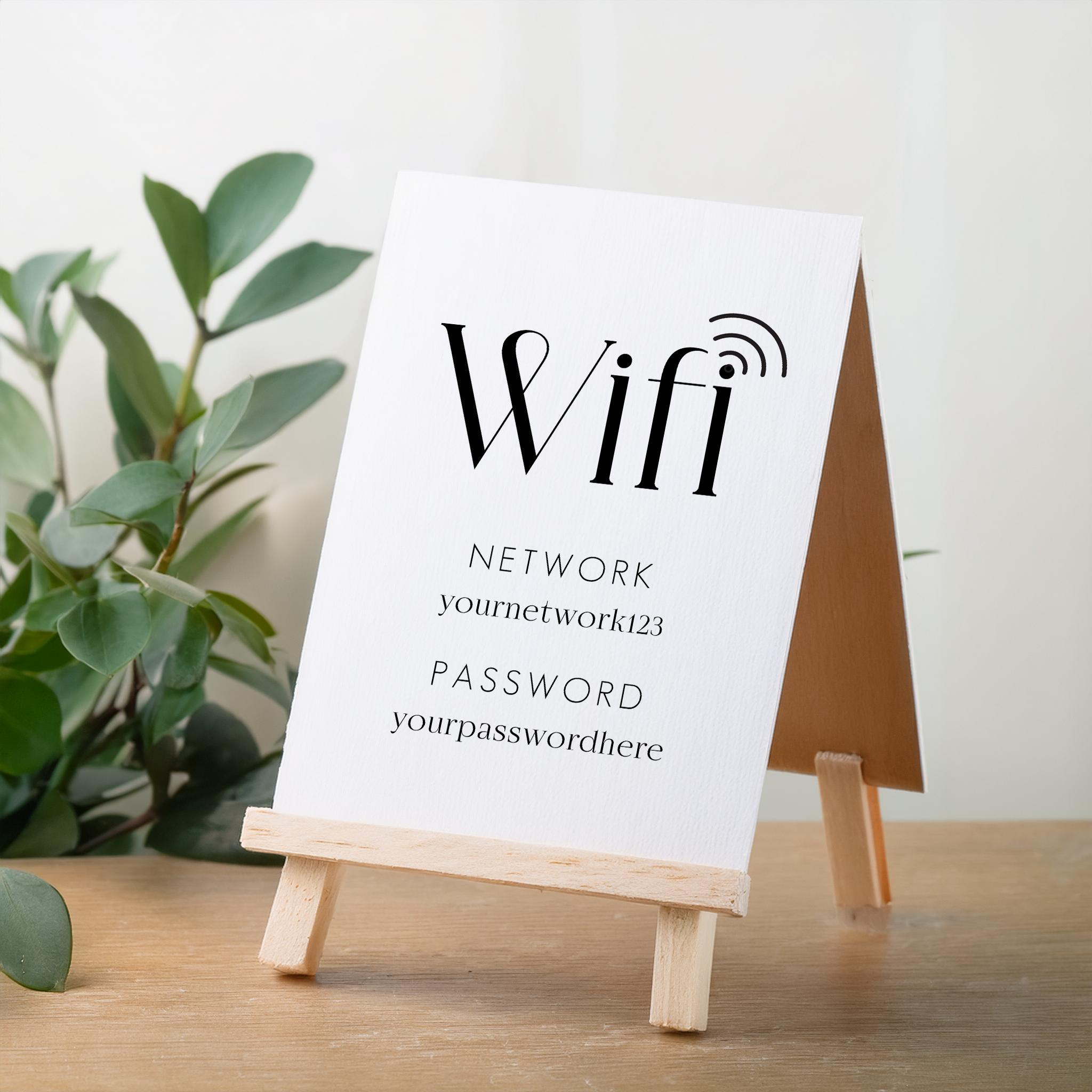 Editable Wifi Password Sign for Businesses and Airbnb | Minimalist ...