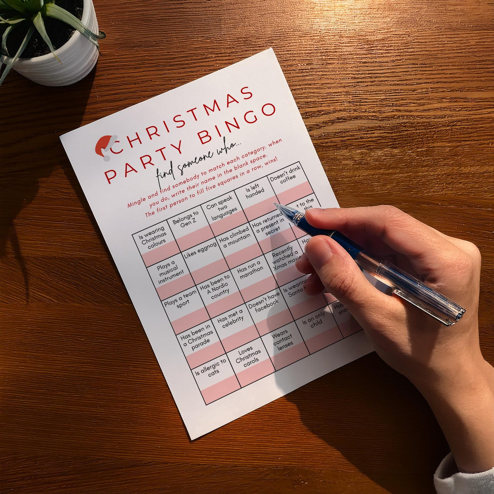 Christmas Party Find the Guest Bingo | Ice Breaker for Coworkers or ...