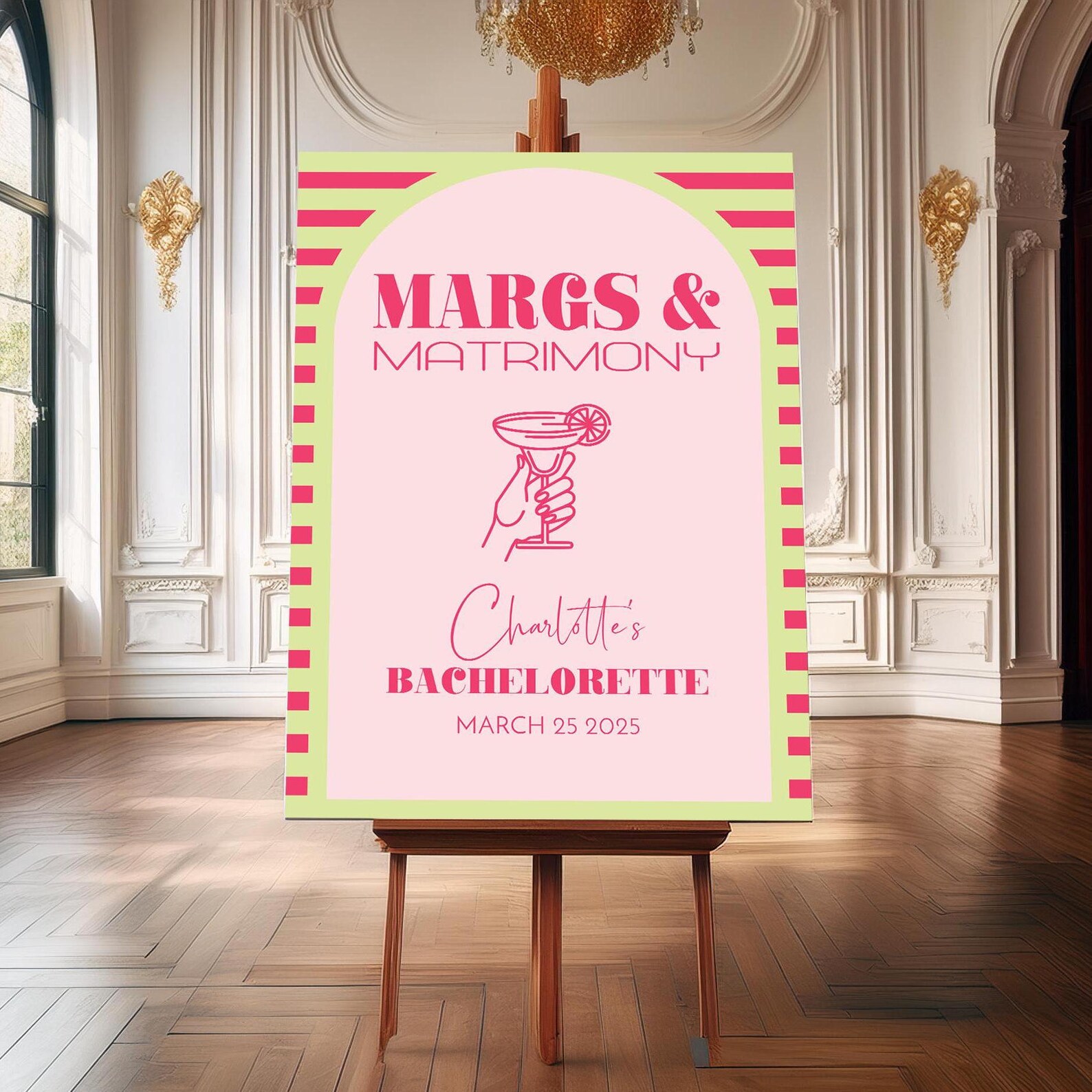Margs and Matrimony Bachelorette Welcome Sign | Editable Hens Party ...