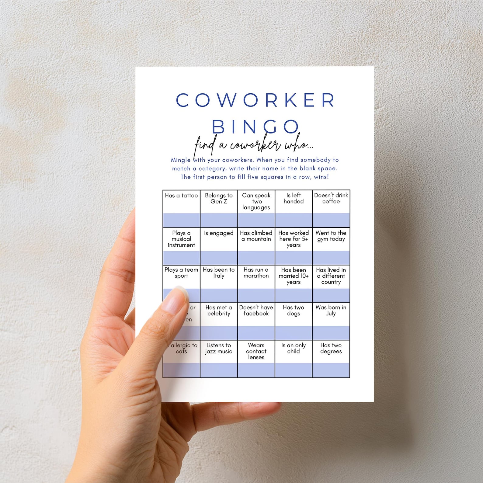 Editable Coworker Bingo | Office Party Team Building Game | Edit ...
