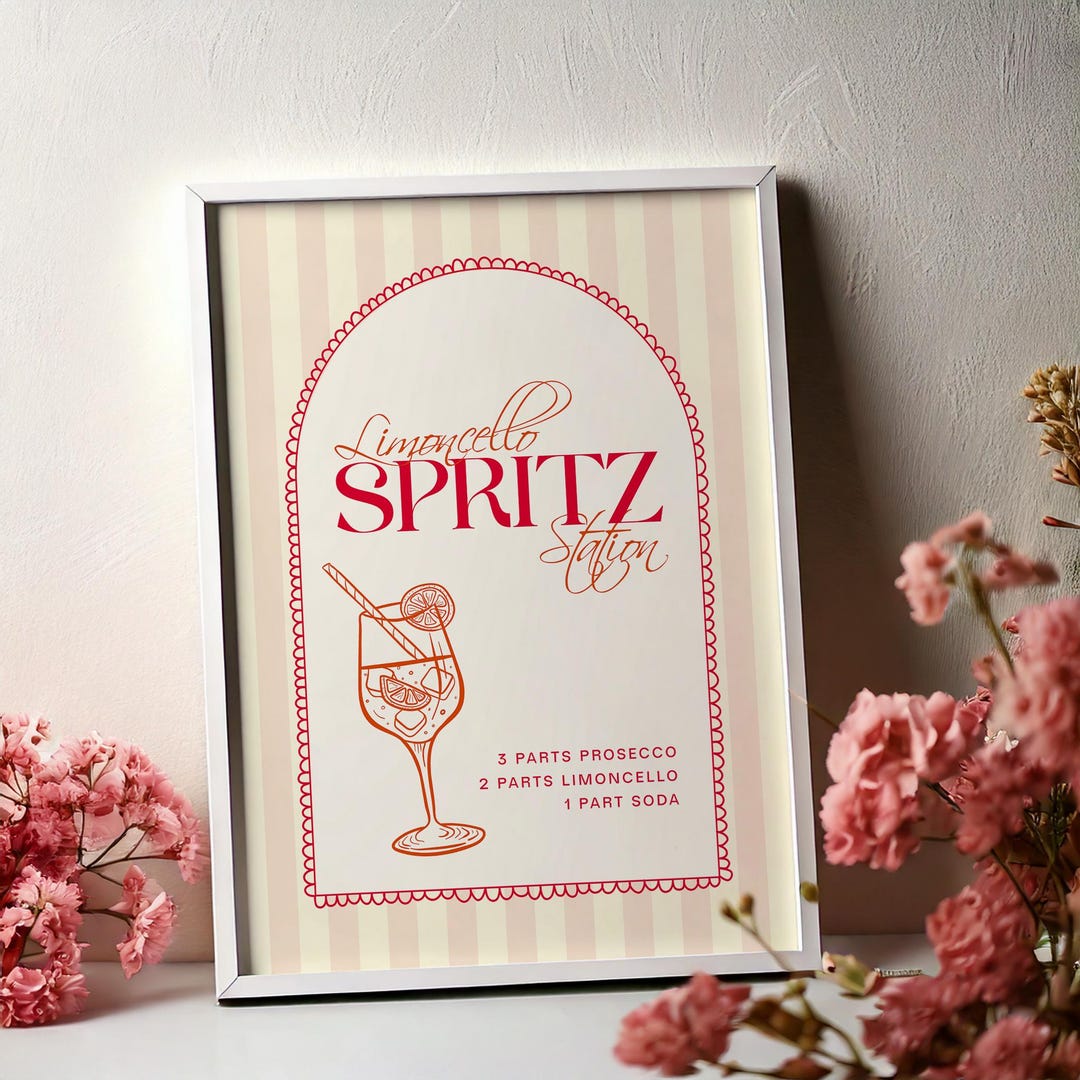 Editable Limoncello Spritz Station Bar Sign | Customisable Digital ...