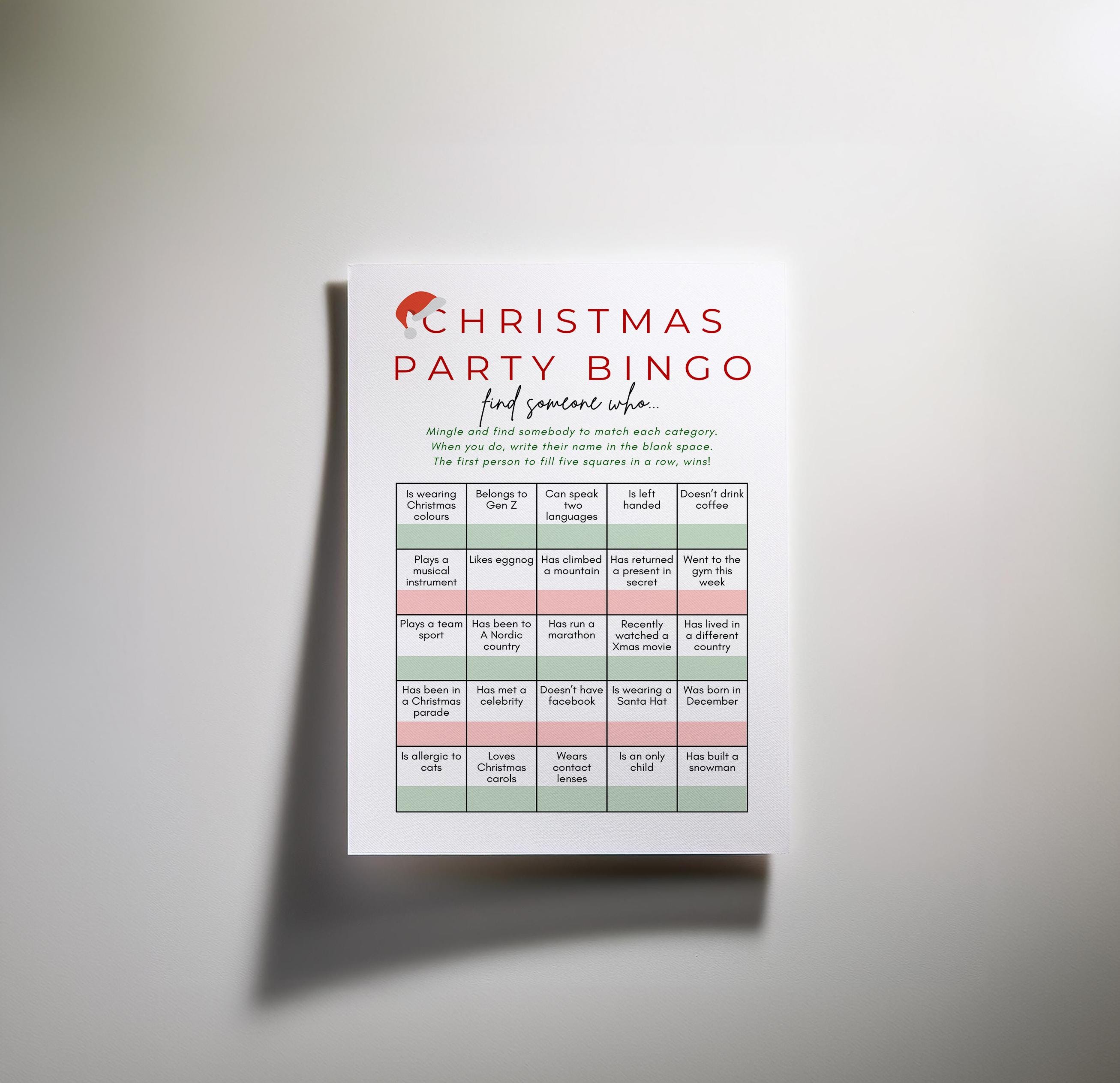 Editable Christmas Party Bingo | Find the Guest Coworker Ice Breaker ...