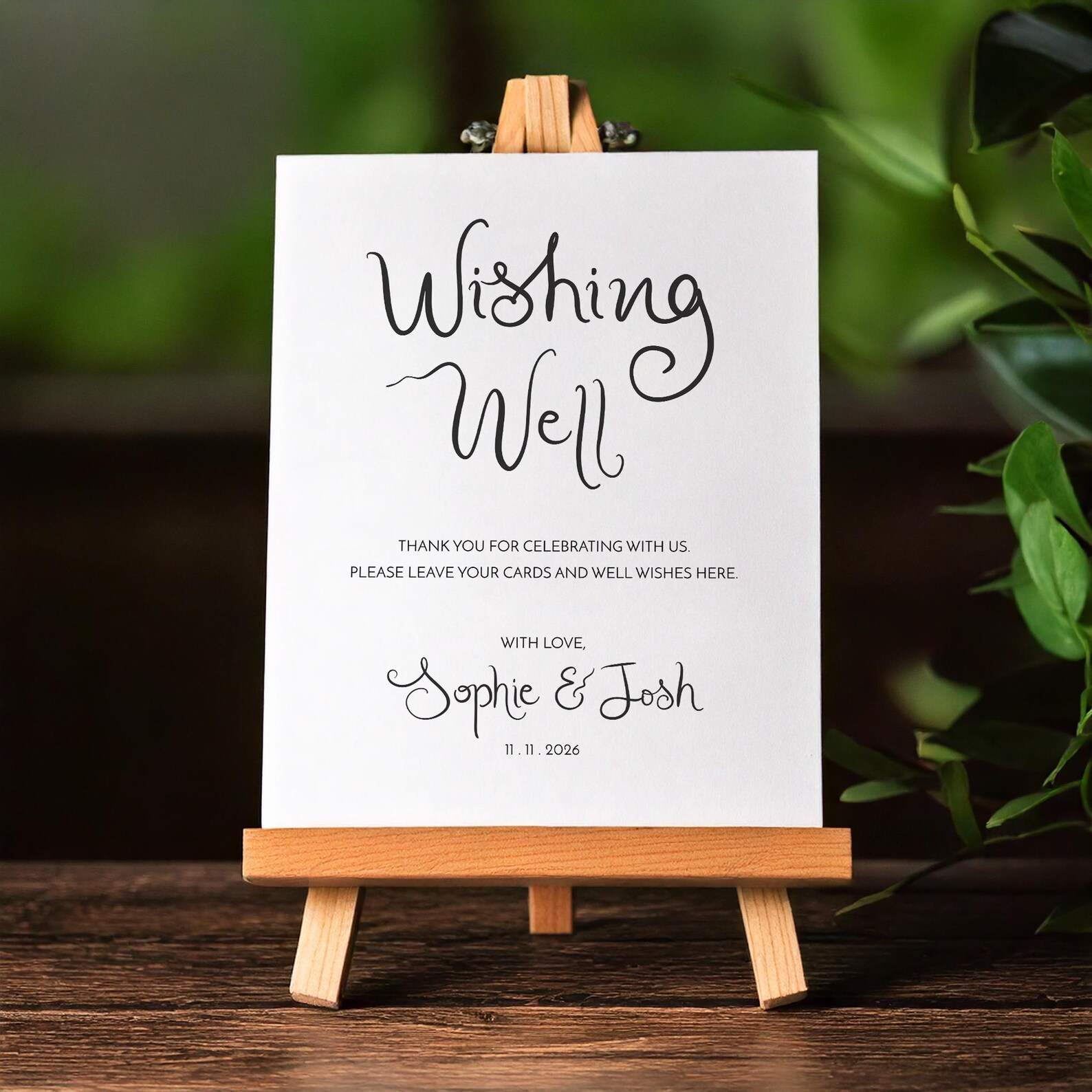 Editable Wishing Well Sign for Weddings | Customisable Digital Template ...
