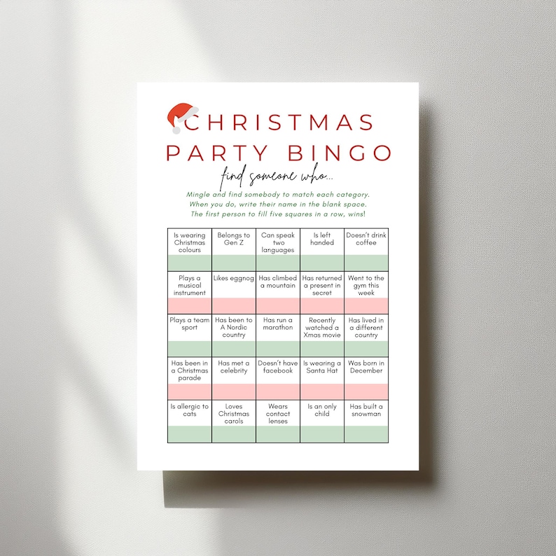 Editable Christmas Party Bingo | Find the Guest Coworker Ice Breaker ...
