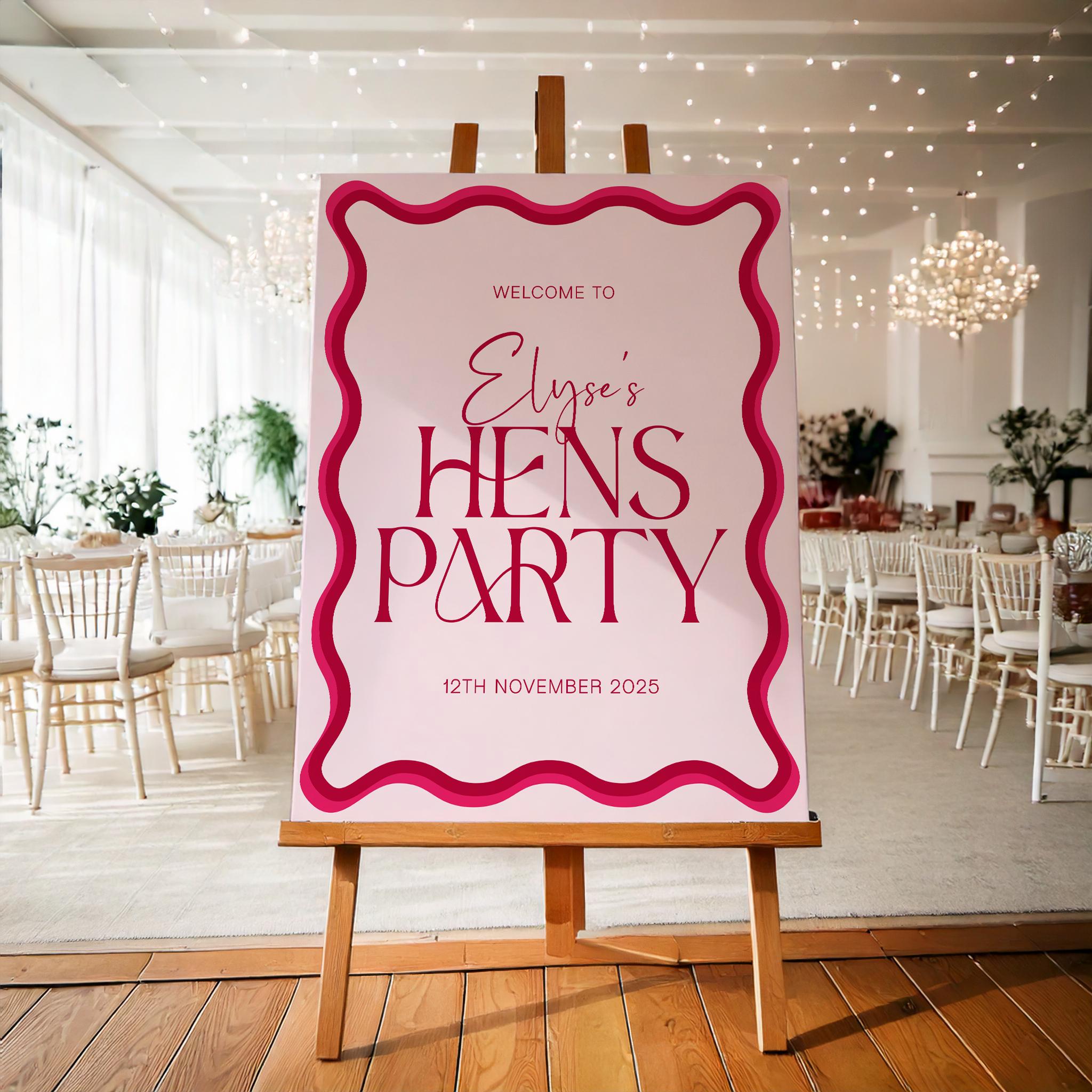 Wavy Hens Party Mega Bundle | DIY Editable Digital Templates | 24 Party ...