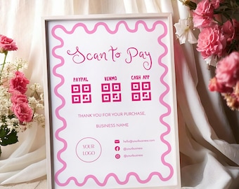 Pink QR Code Template - Etsy