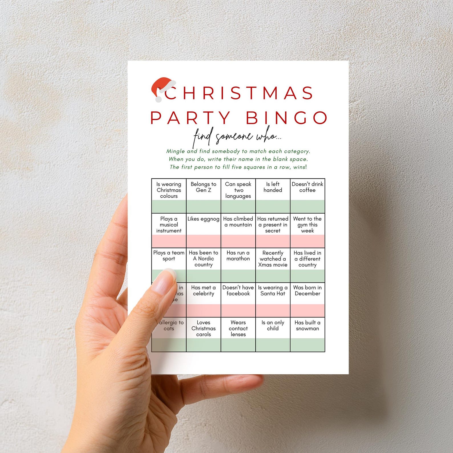 Editable Christmas Party Bingo | Find the Guest Coworker Ice Breaker ...