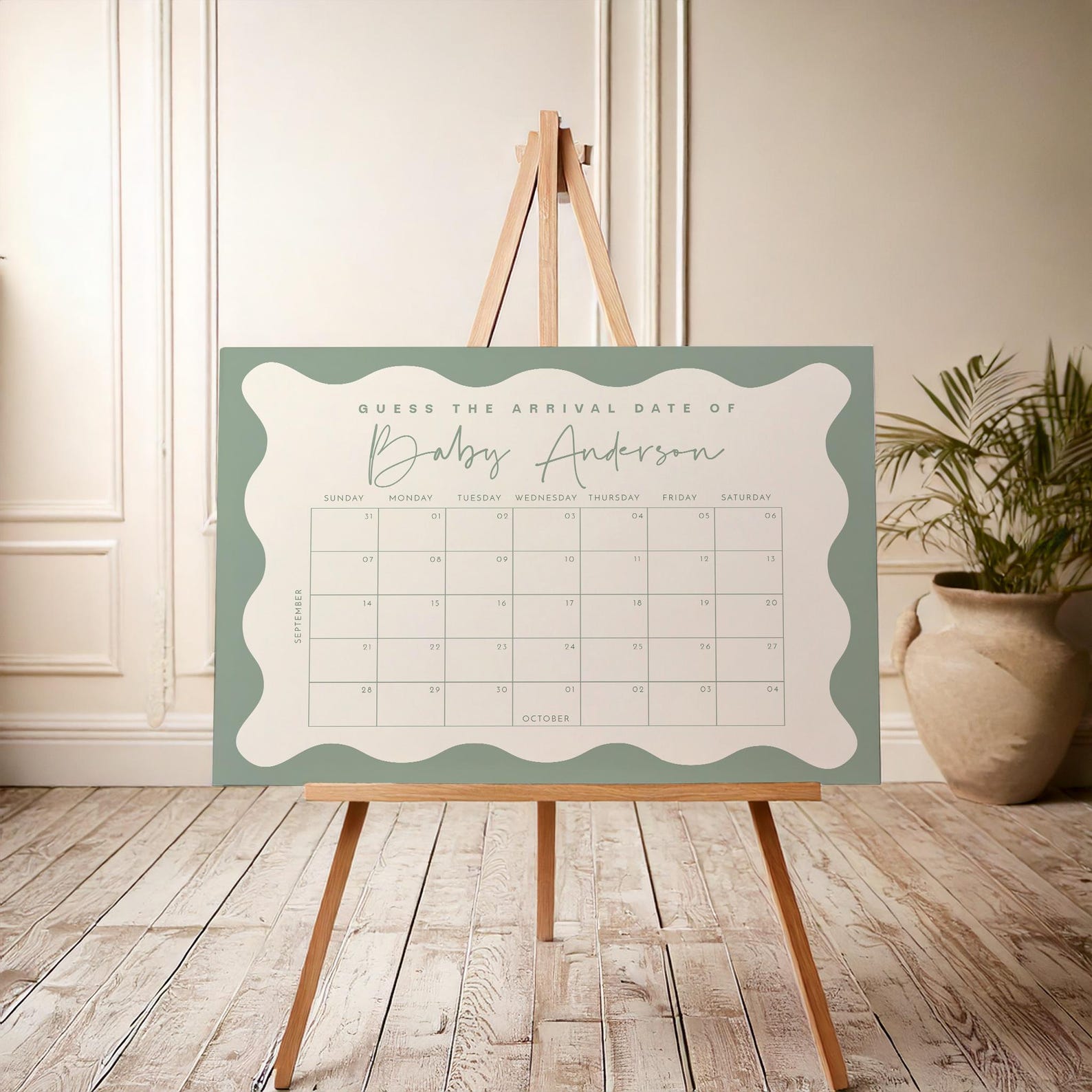 Editable Baby Due Date Calendar | Baby Shower Games | Customisable ...