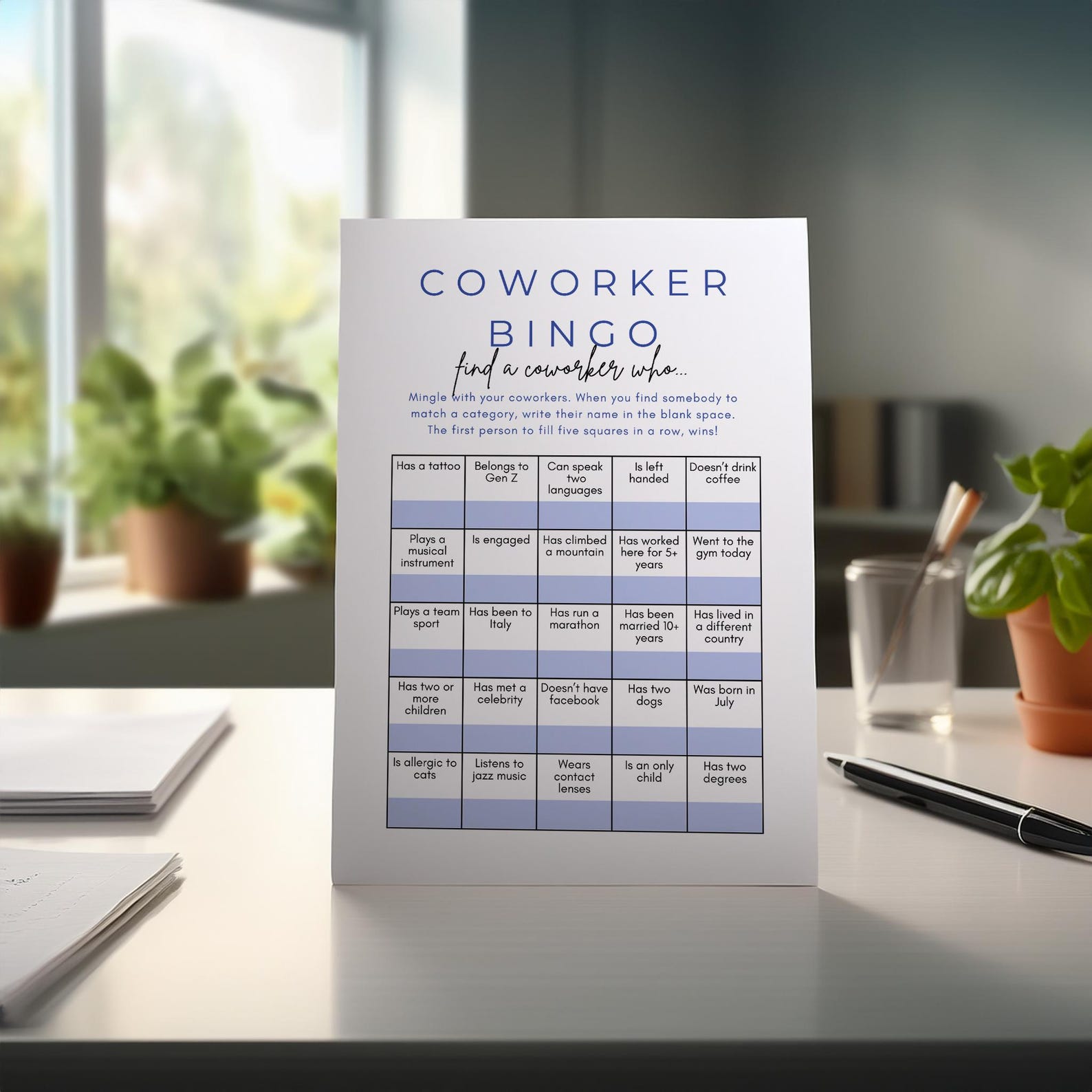 Editable Coworker Bingo | Office Party Team Building Game | Edit ...
