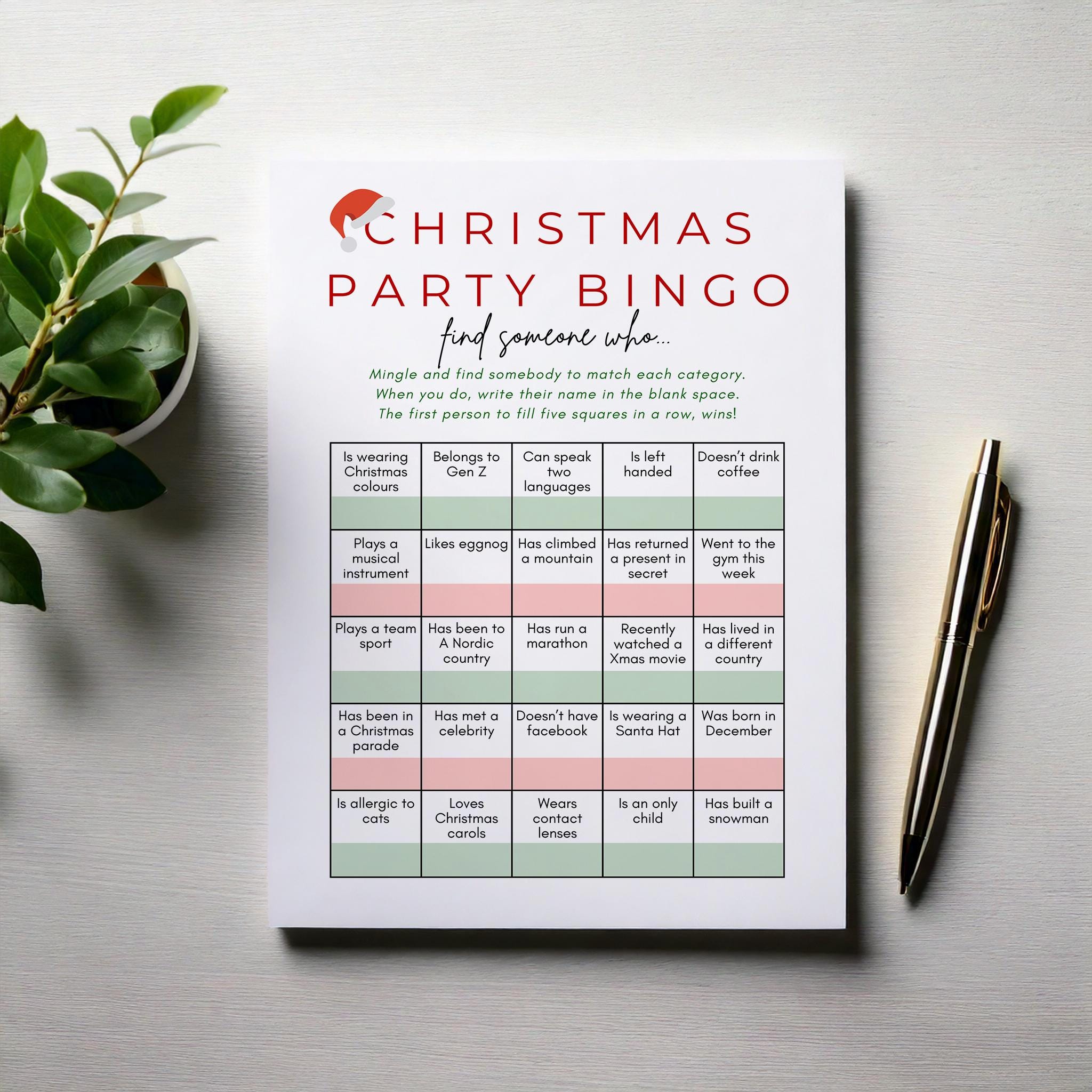 Editable Christmas Party Bingo | Find the Guest Coworker Ice Breaker ...