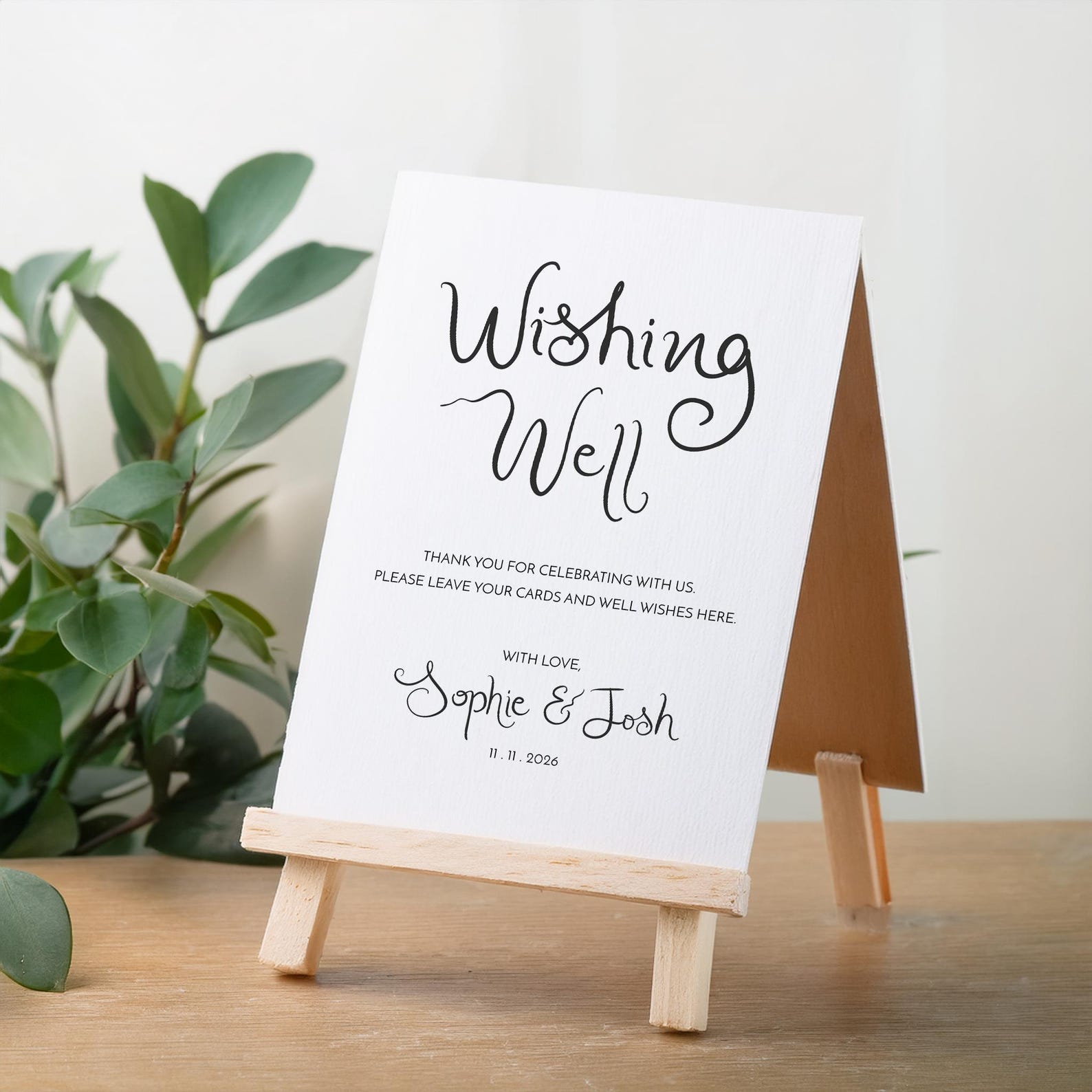 Editable Wishing Well Sign for Weddings | Customisable Digital Template ...