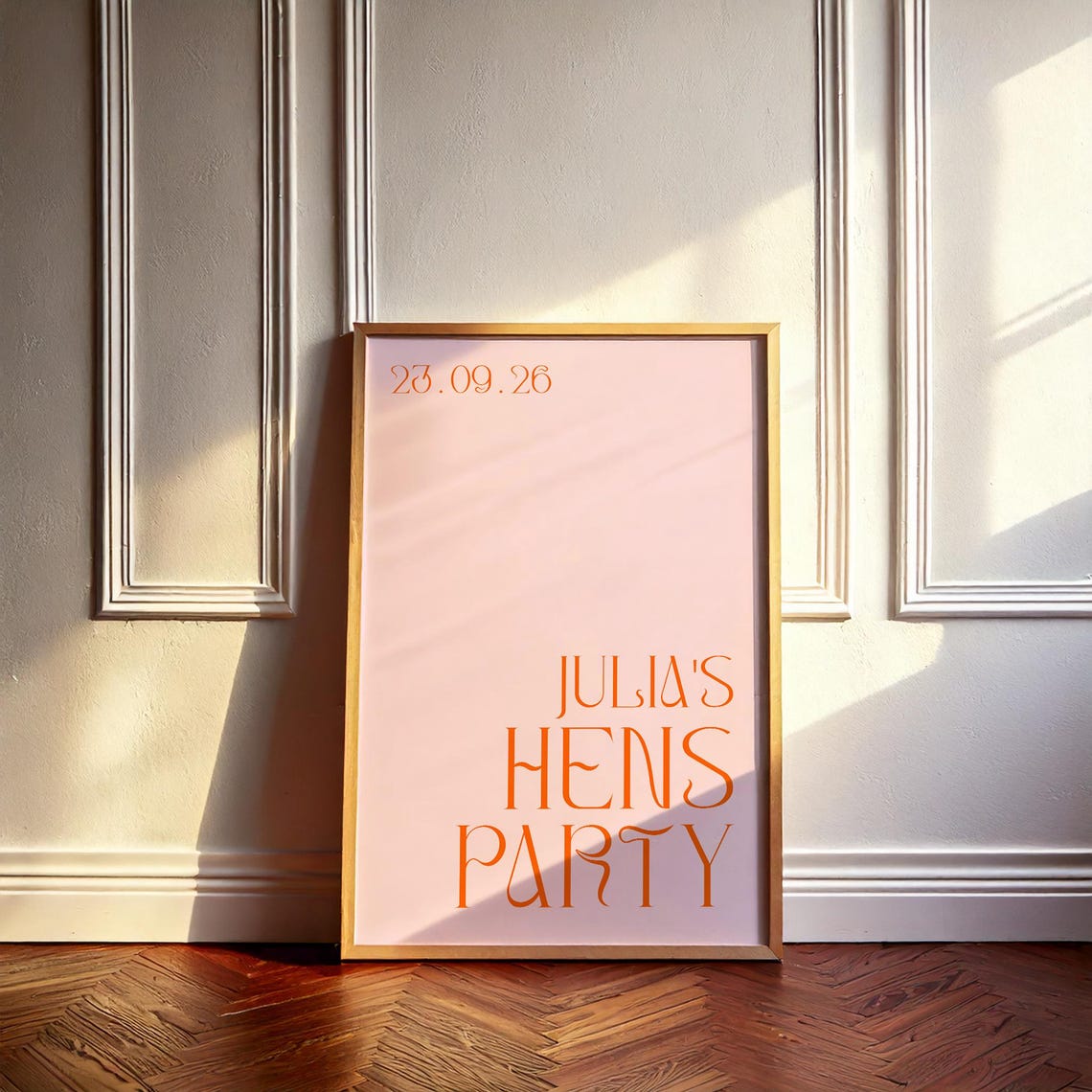 Editable Hens Party Welcome Sign | Modern Minimalist Pink and Orange ...