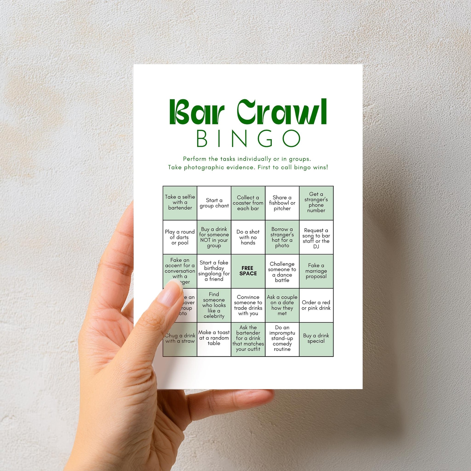 Editable Bar Crawl Bingo Card Game | Pub Adult Drinking Game ...