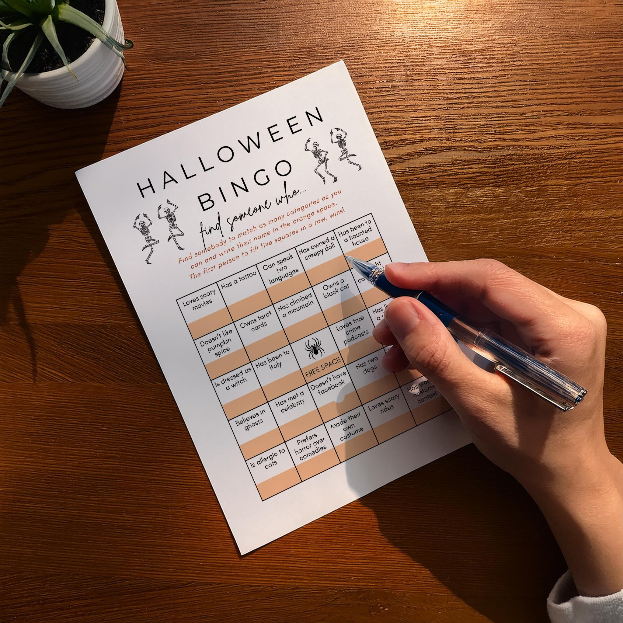 Editable Halloween Party Bingo | Find the Guest Party Game for Adults ...