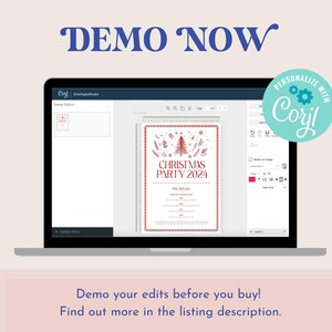 Editable Christmas Party Invitation Flyer With Digital Mobile File ...