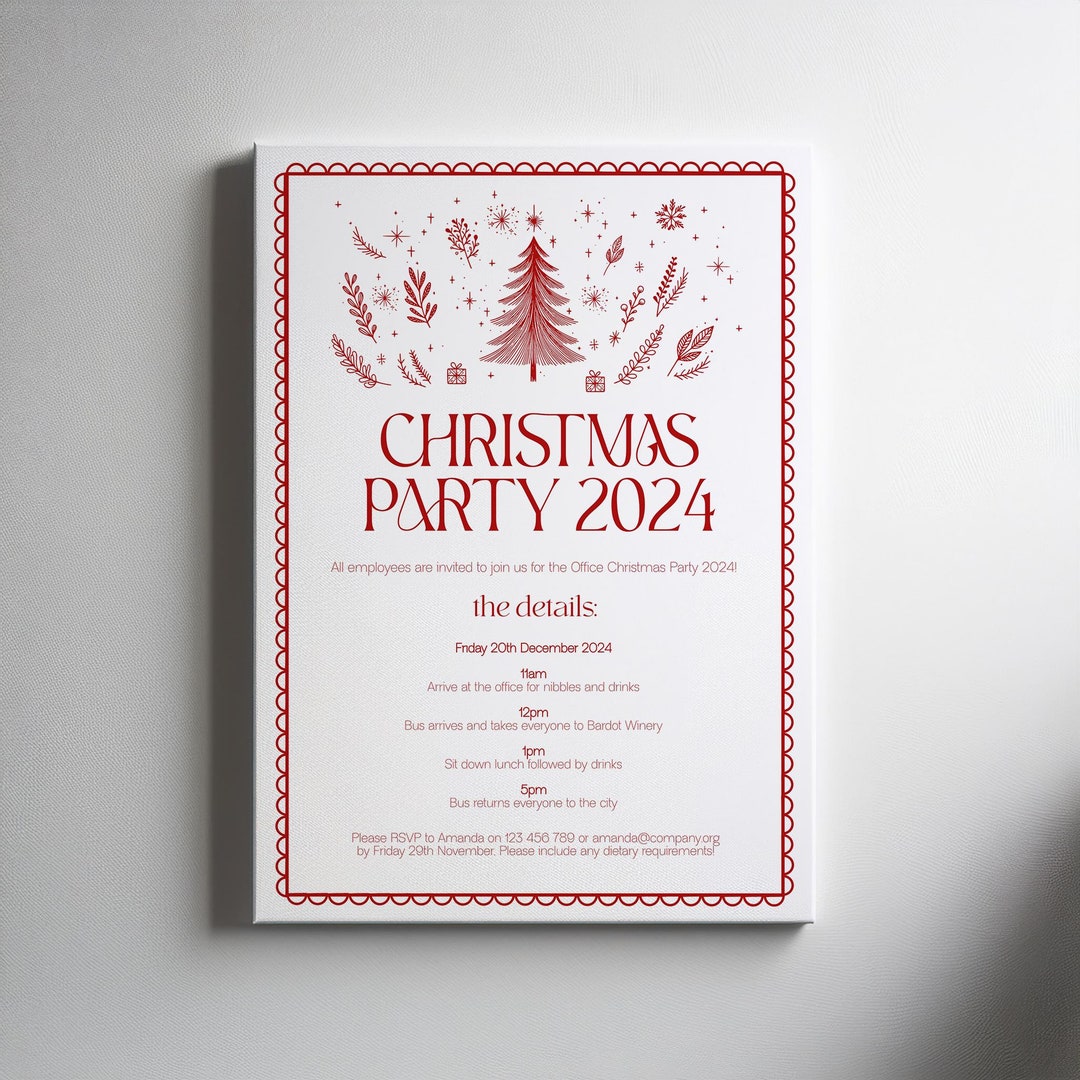 Editable Christmas Party Invitation Flyer With Digital Mobile File ...