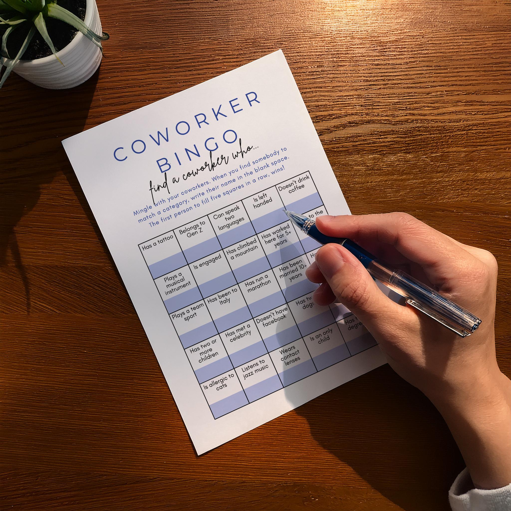 Editable Coworker Bingo | Office Party Team Building Game | Edit ...