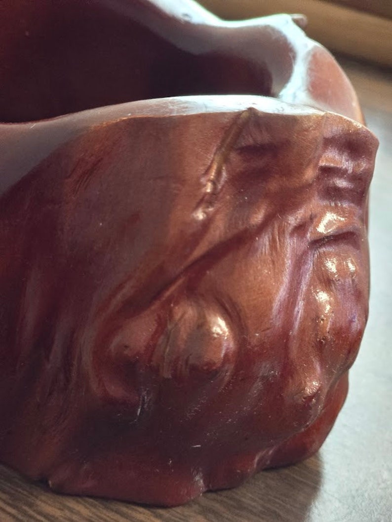 Carved Wooden Sculpture Root Bowl Art Single Piece of Wood Tray Vintage ...