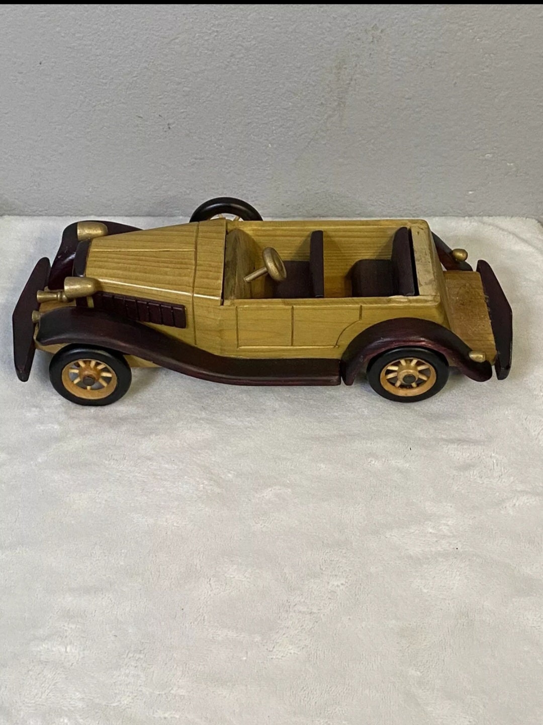 Vintage Wooden Car Antique Wheels Turns 11 Inch Hotrod Model T Classic ...