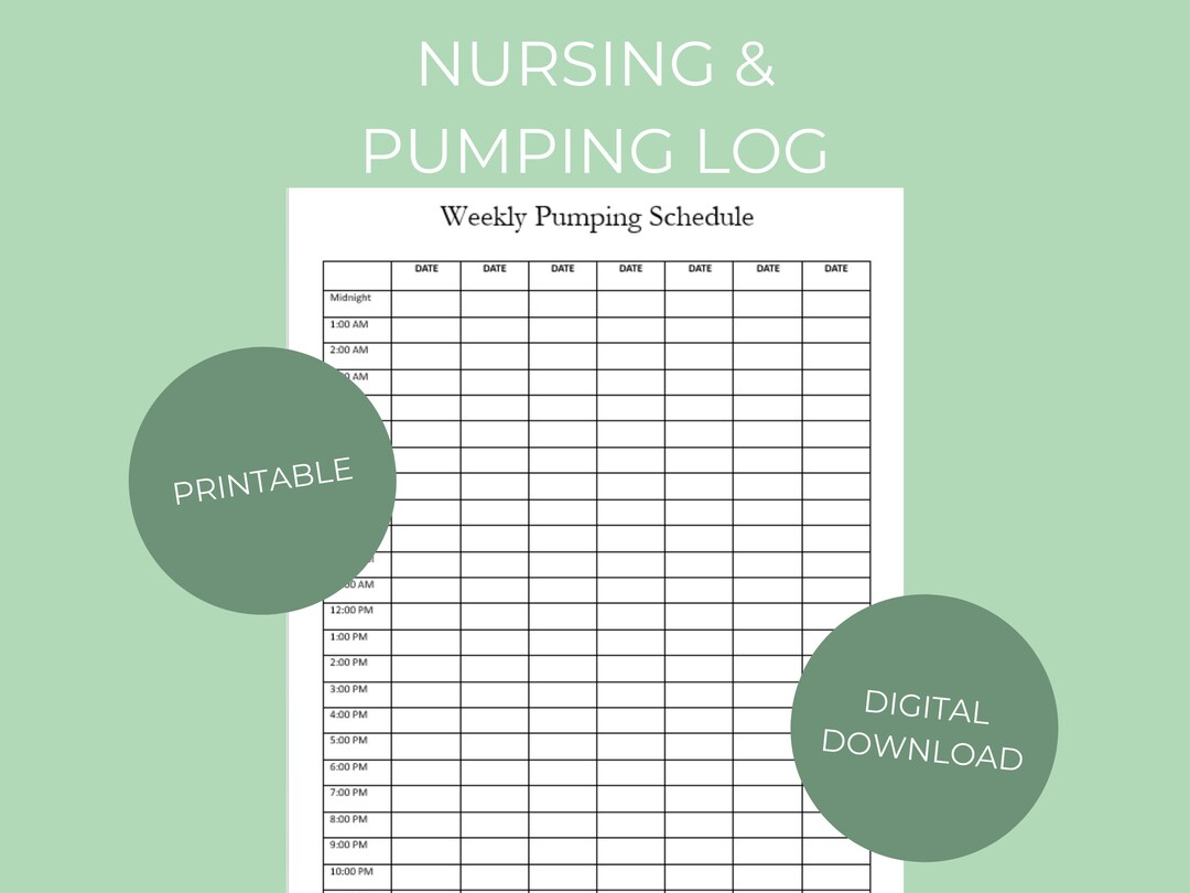 Nursing Log | Breast Pumping Tracker | Milk Tracker | Printable Weekly ...