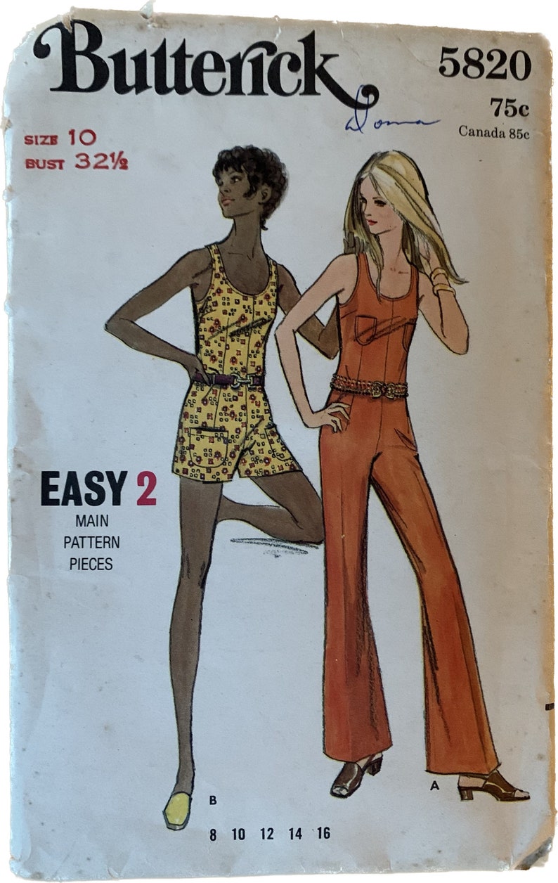 Vintage 1970s Size 10 Bust 32.5 Butterick 5820 Misses' - Etsy