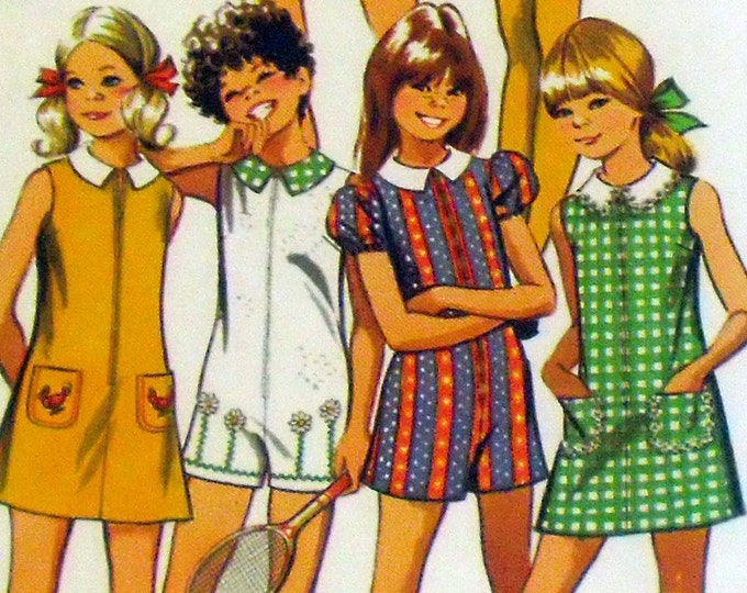 Simplicity 9902 Vintage Girls Dress and Pant Dress Pattern \/ Girls Sz ...