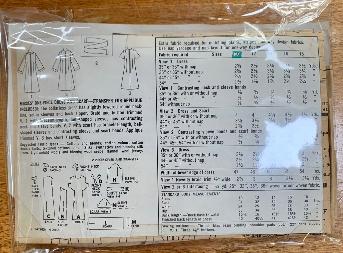 Vintage 1966 Size Misses' 10 Bust 31 Simplicity 6677 One-piece Dress ...
