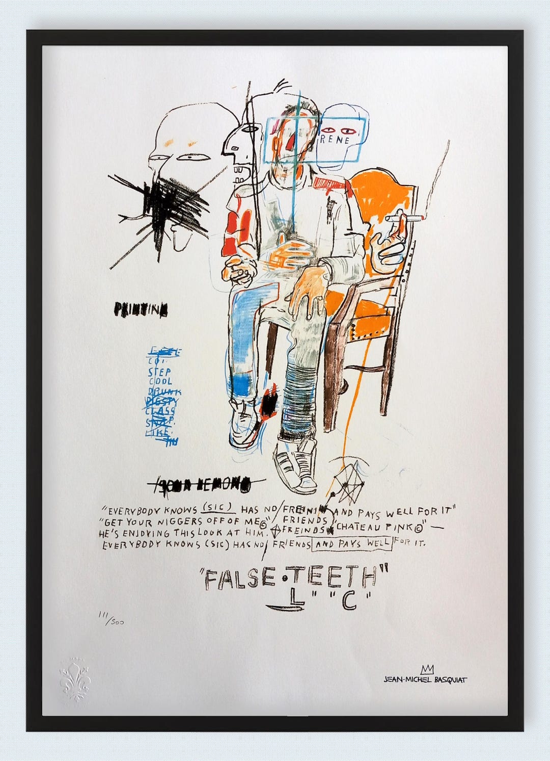 Jean-michel Basquiat – Offset Lithography False Teeth - Framed - Etsy
