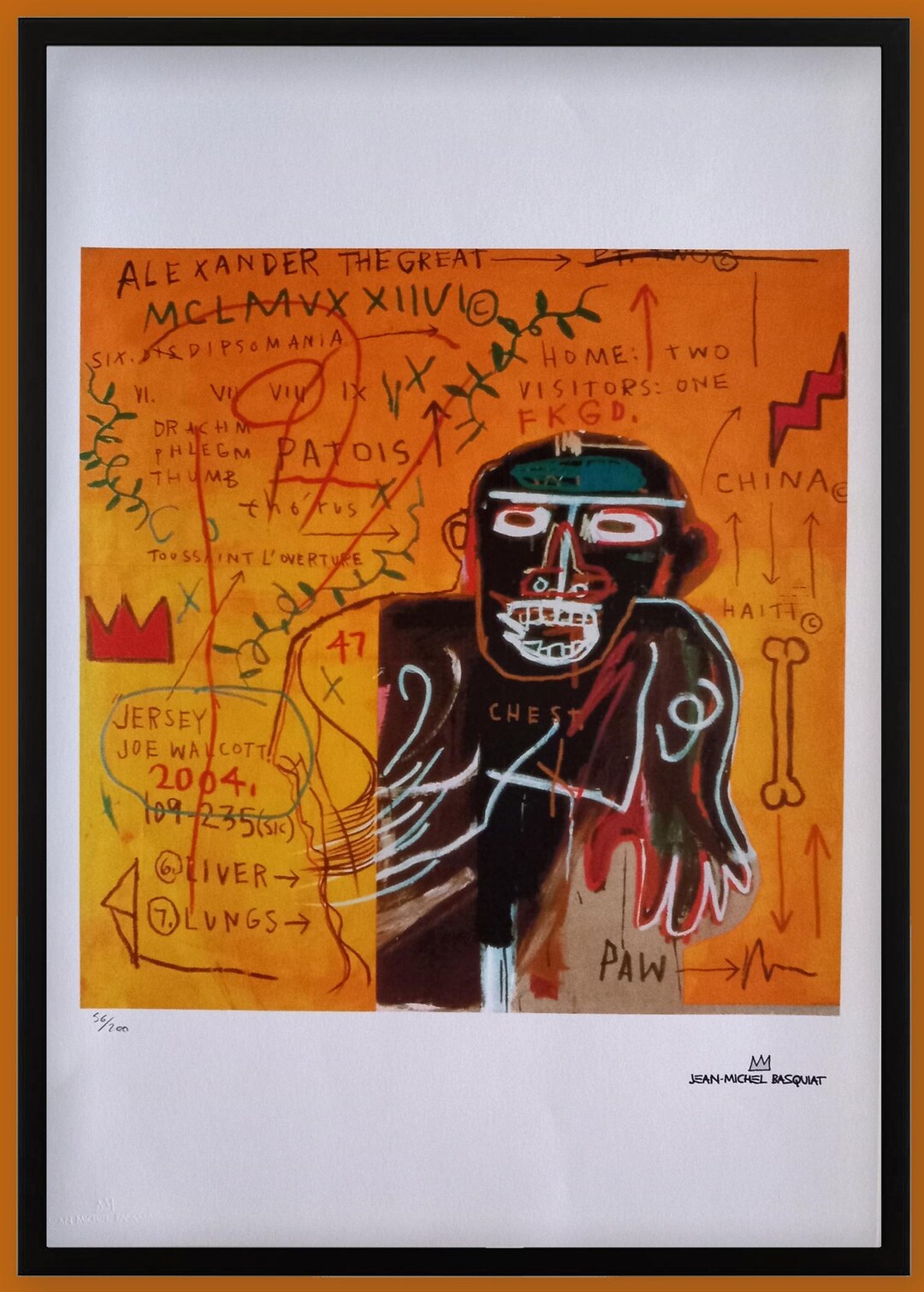 Jean-michel Basquiat – Lithographie All Colored Cast - Framed - Etsy