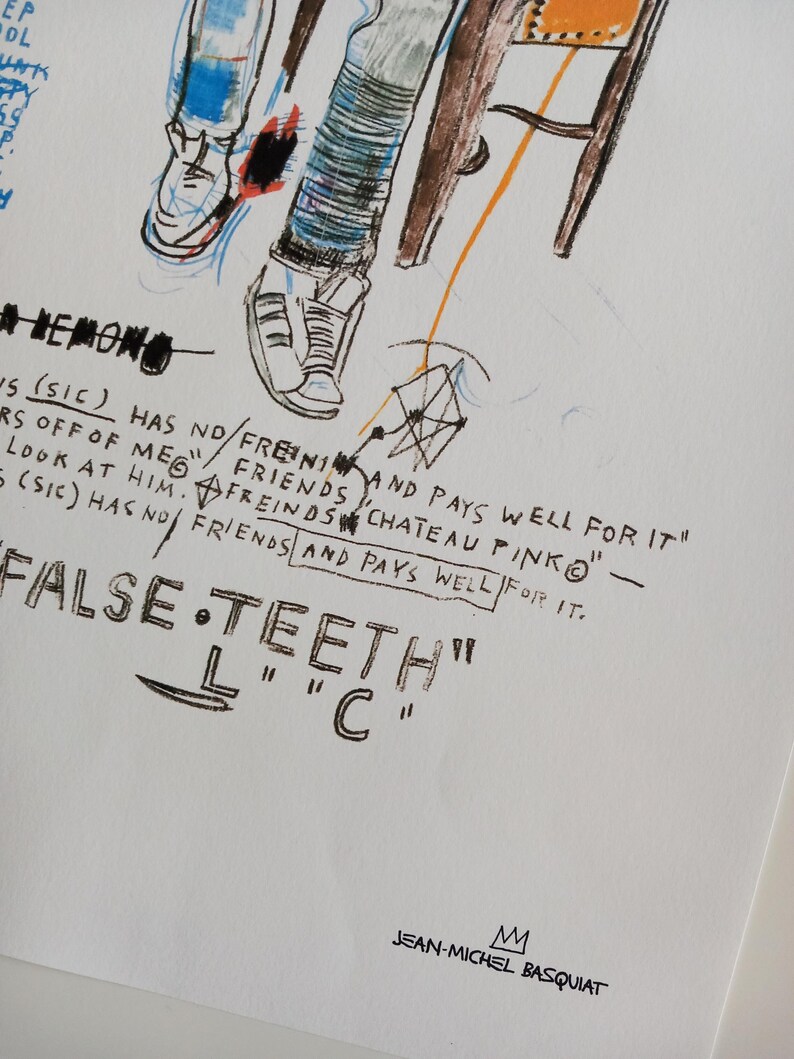 Jean-michel Basquiat Offset Lithography False Teeth Framed - Etsy