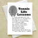 Tennis Life Lessons Greeting Card - Birthday - Encouragement ...