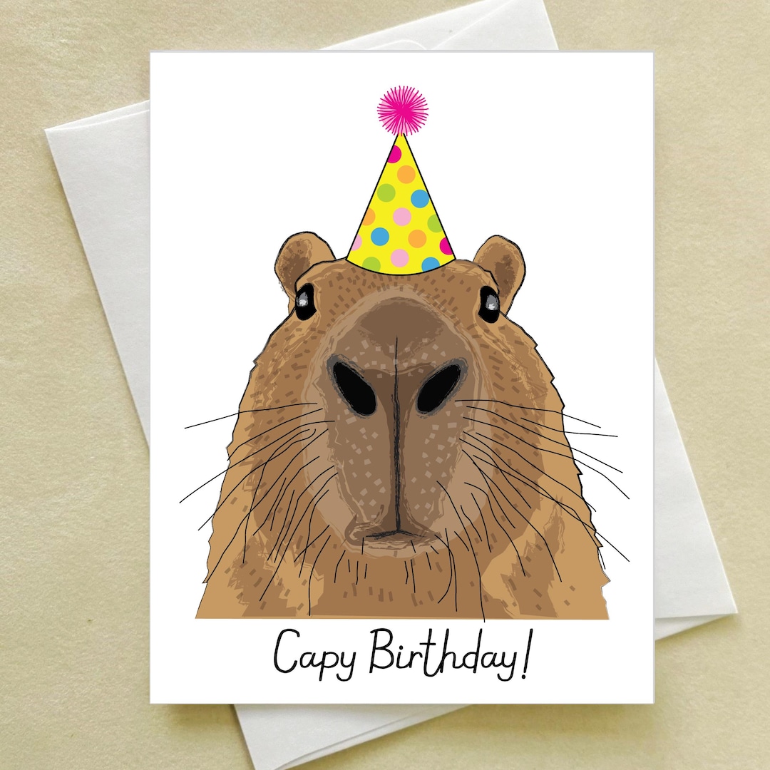 Capybara Birthday Card - Happy Birthday - - Capy Birthday - Cappy ...
