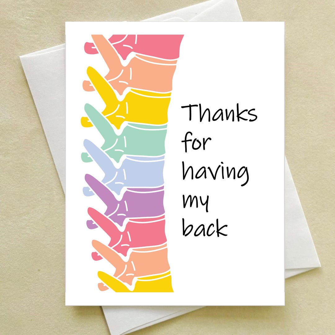 Thank You for Having My Back Greeting Card - Birthday - Christmas ...