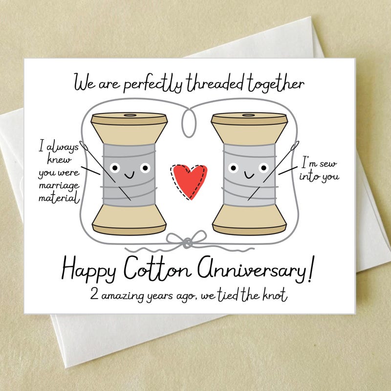Card for Cotton Anniversary - Etsy