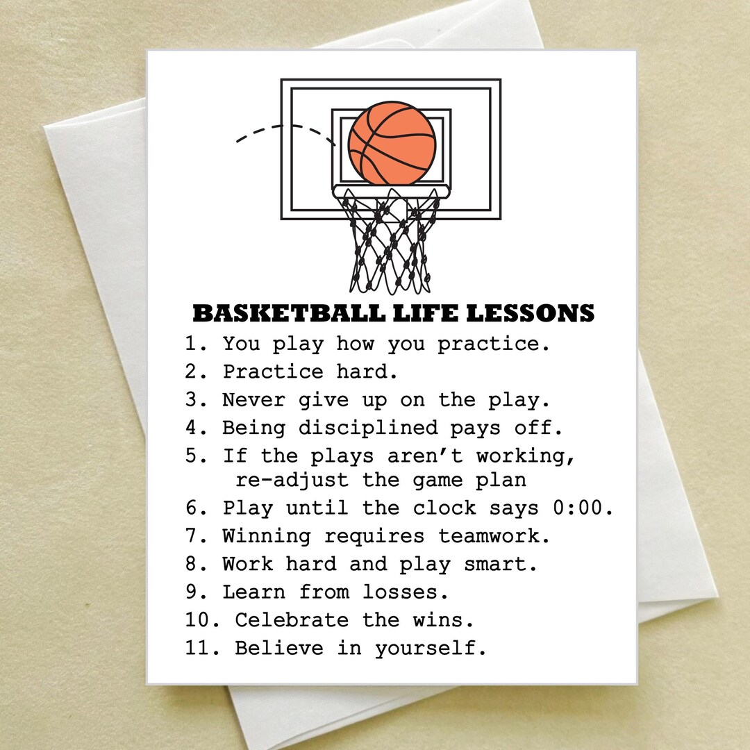 Basketball Life Lessons Greeting Card - Birthday - Encouragement ...