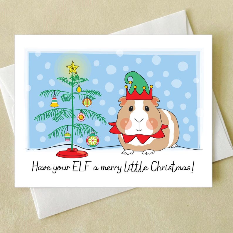Guinea Pig Elf Christmas Card Have Yourself a Merry Little Christmas ...