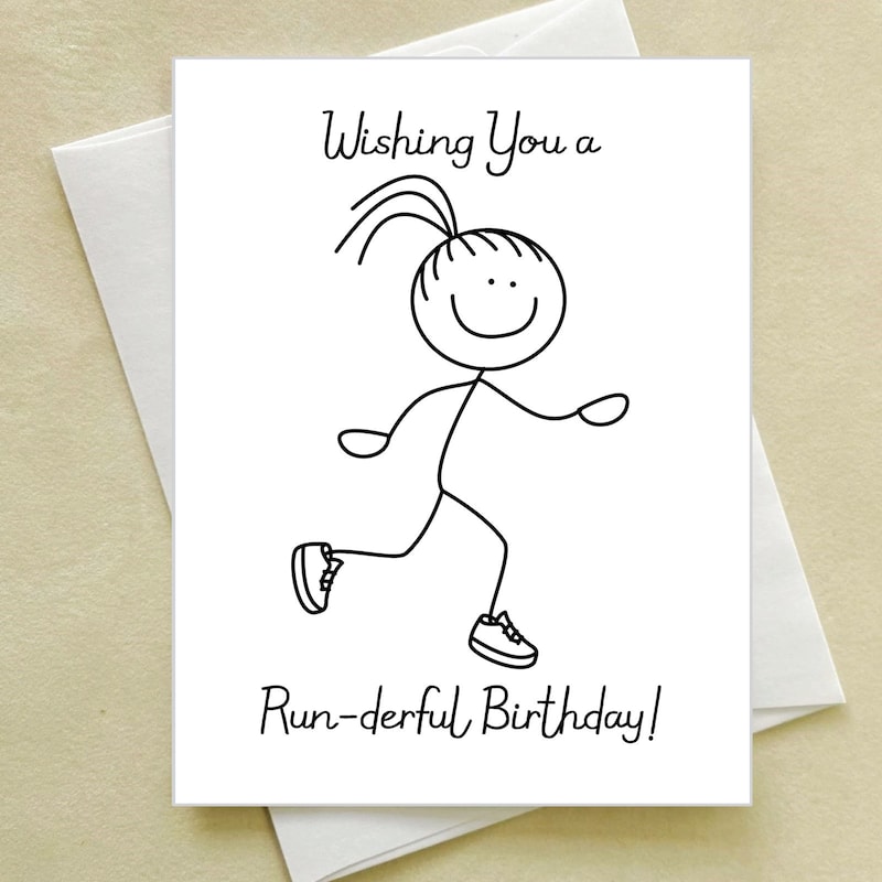 Runner Birthday Card - Etsy