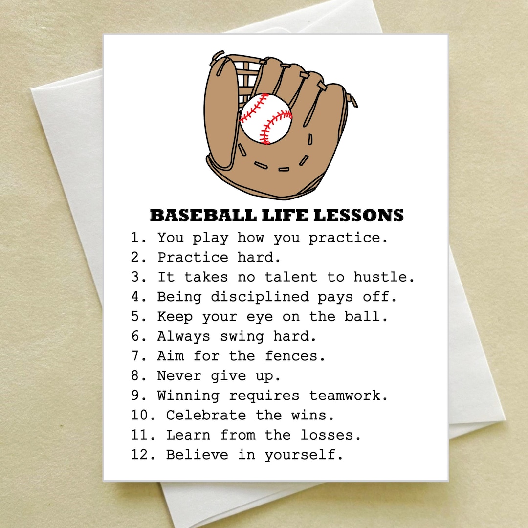 Baseball Life Lessons Greeting Card - Birthday - Encouragement ...