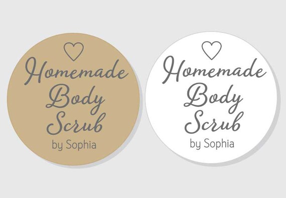 Homemade Body Scrub Personalized Stickers 2 inch 2.5 inch | Etsy