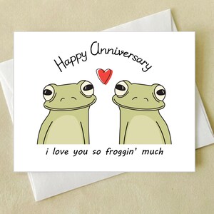 Frog Anniversary Card I Love You so Froggin Much Greeting Card ...