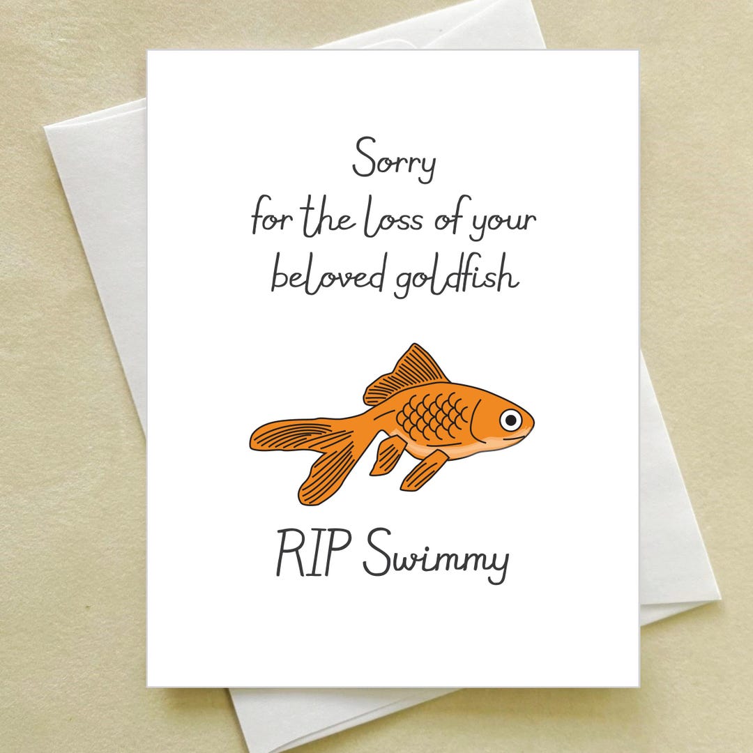 Goldfish Sympathy Card Personalized - Sorry for the Loss of Your ...