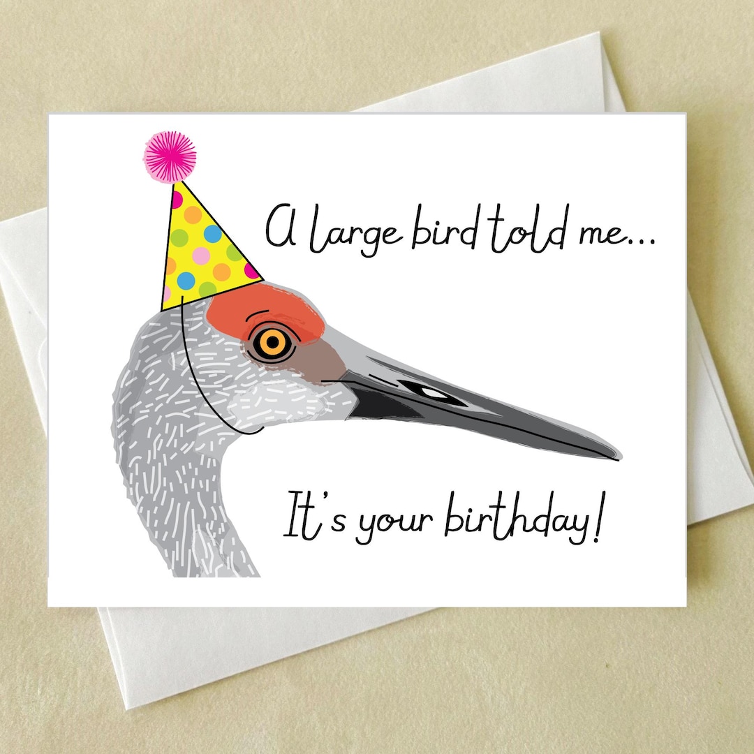 Sandhill Crane Birthday Card - Florida Bird Birthday Card - Etsy