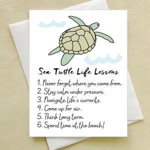 Sea Turtle Life Lessons Card - Encouragement - Birthday - Friend ...