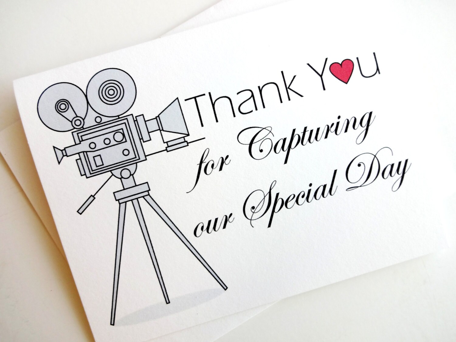 Wedding Videographer Thank You Card for Wedding Video | Etsy