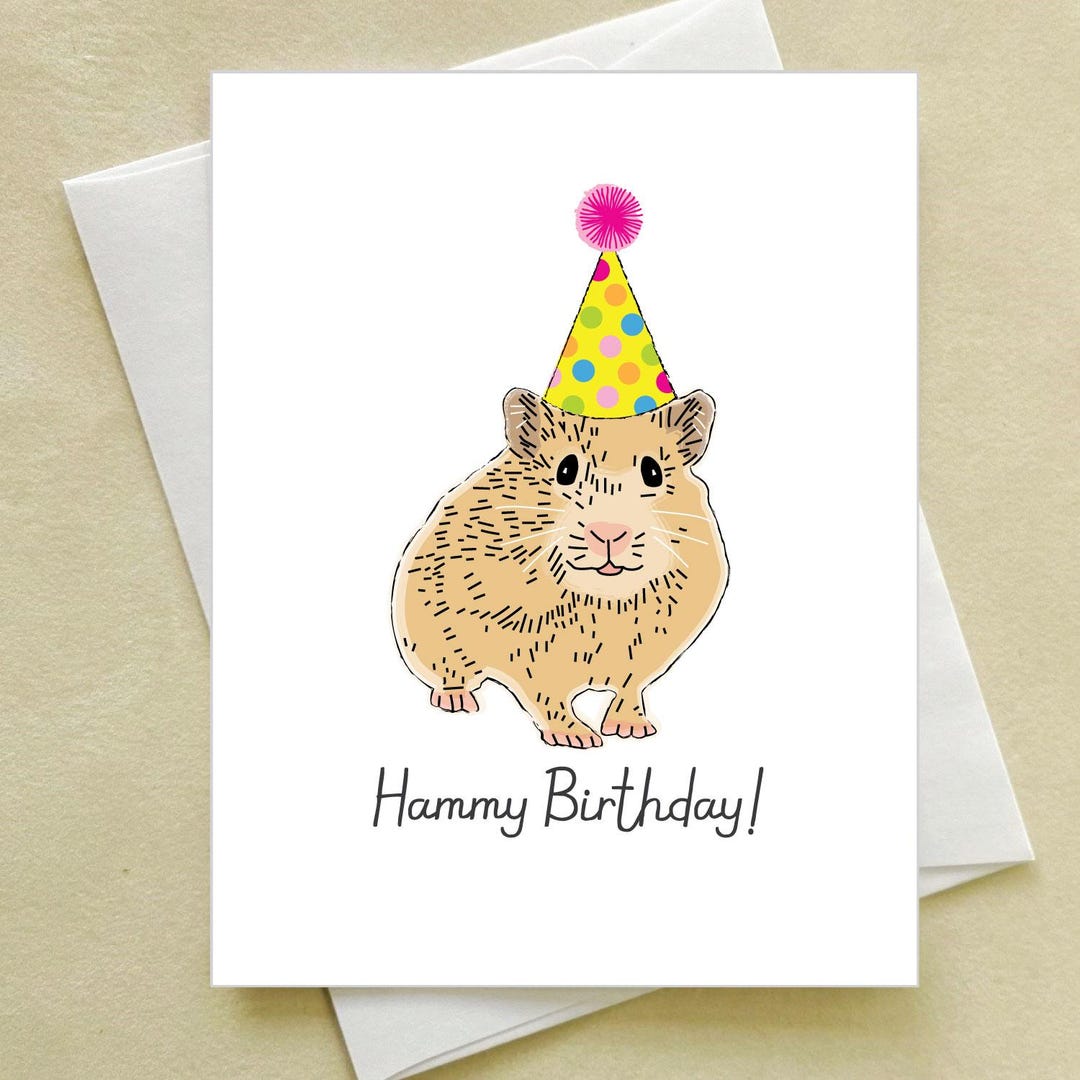 Hamster Birthday Card - Happy Birthday - Cute Pet Animal - Etsy