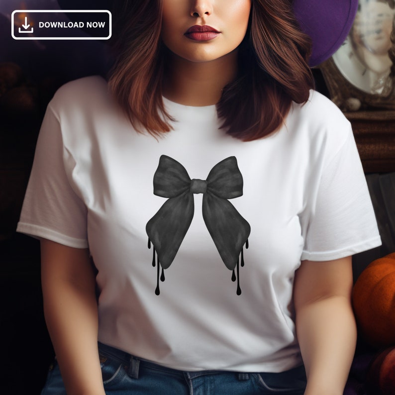 Black Coquette Bow Png, Preppy Goth Sublimation Designs, Spooky Girly ...