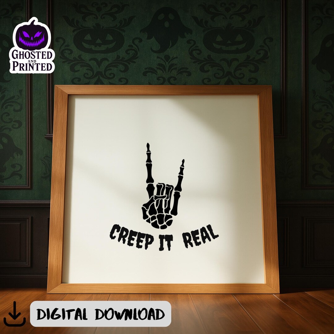 Creep It Real Skeleton Hand SVG PNG, Halloween Cut File (digital ...