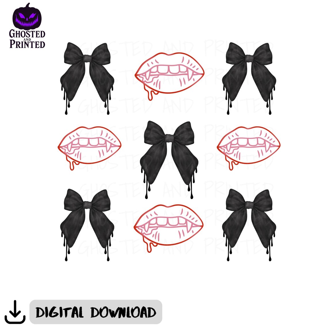 Vampire Bleeding Lip SVG, Goth Girl Sublimation PNG, Black Lip Clipart ...