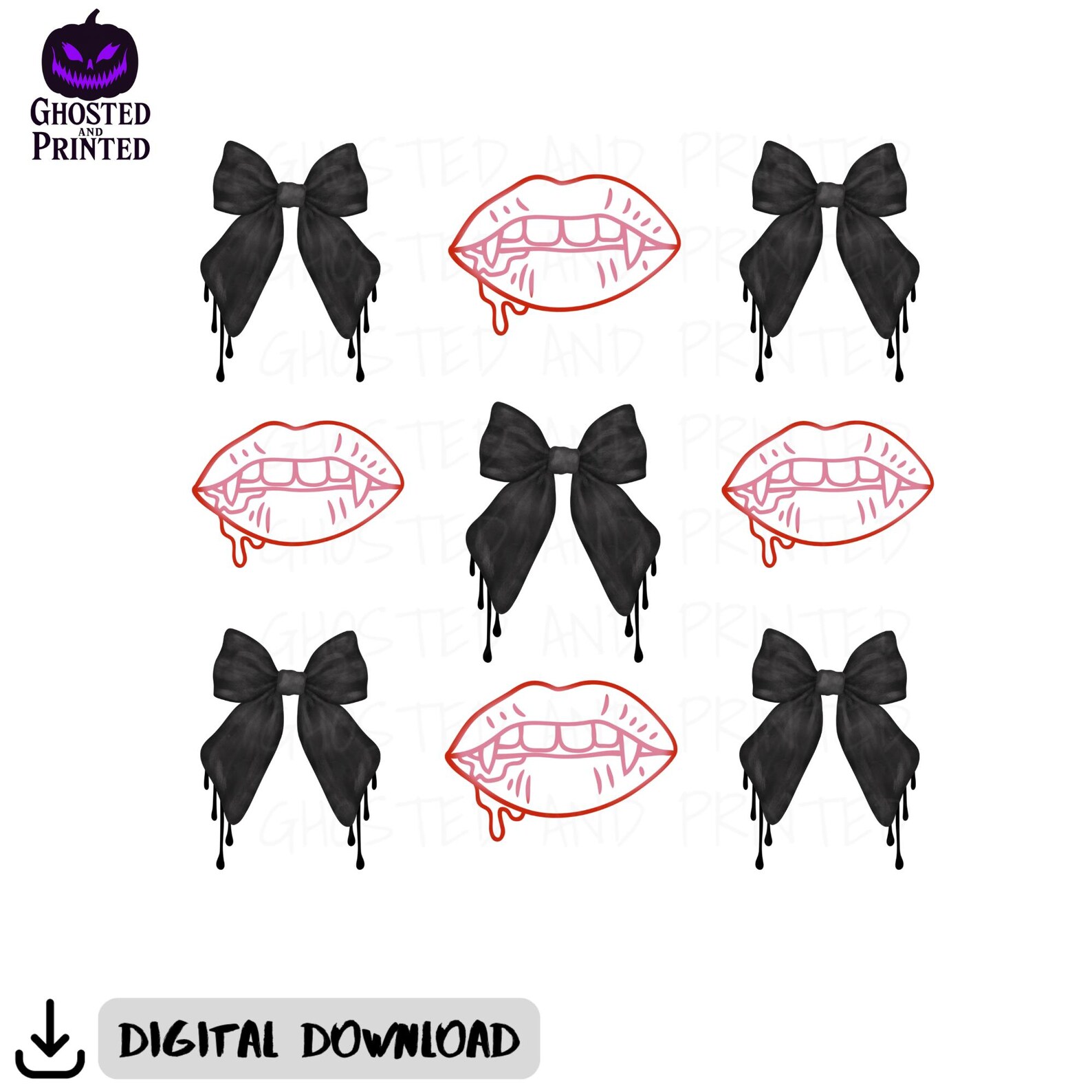 Vampire Bleeding Lip SVG, Goth Girl Sublimation PNG, Black Lip Clipart ...