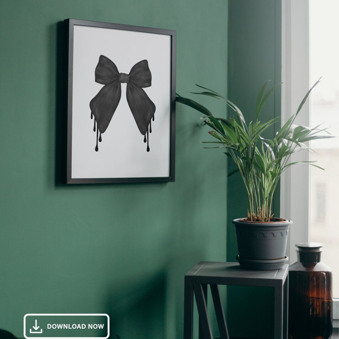 Black Coquette Bow Png, Preppy Goth Sublimation Designs, Spooky Girly ...